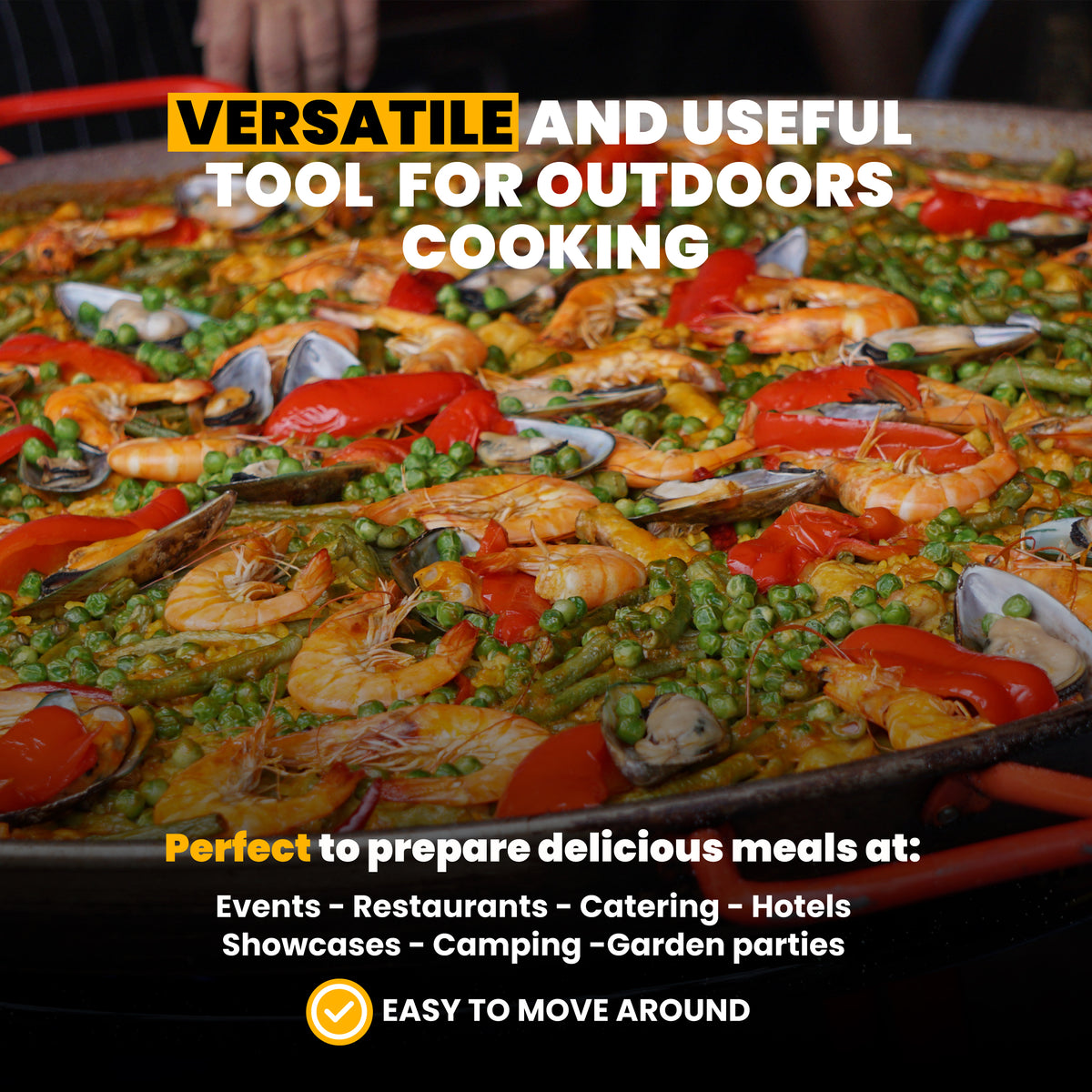 Paella Kit with 18-inch Carbon Steel Pan | 8-16 in Double Ring Paella ...